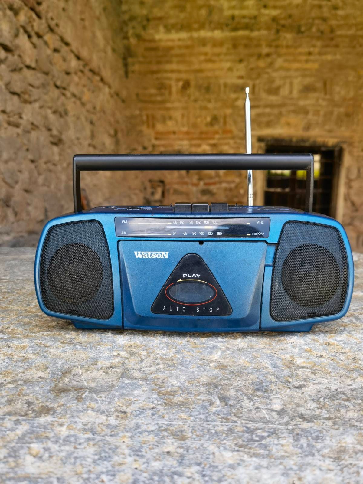 Portable Blue Cassette Player, Vintage Watson Portable Cassette Player ...