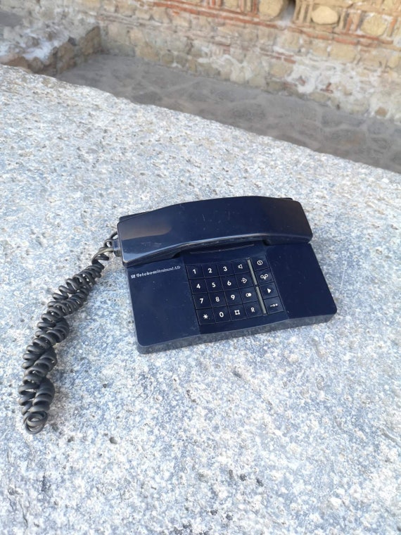 Retro Digital Telephone Desk Dark Blue Vintage Phone | Etsy