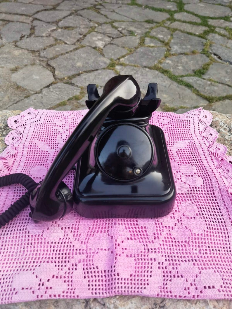 1940's Bakelite Telephone, Vintage Black Bakelite Rotary Phone in Mint ...