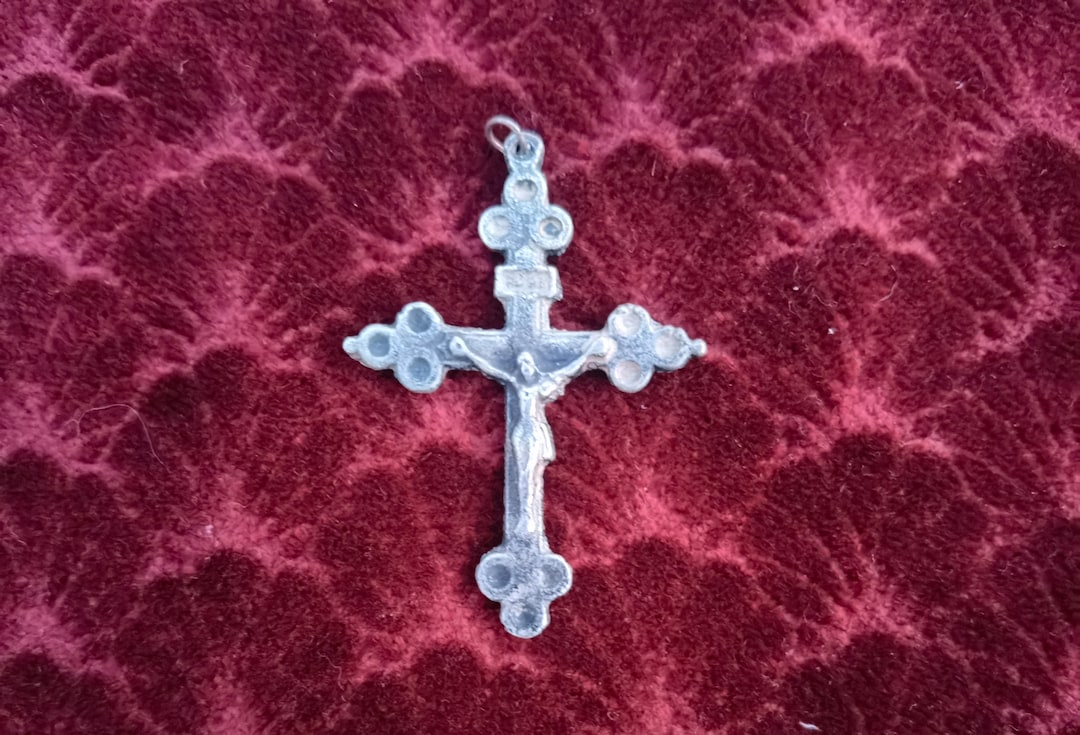 Antique Christian Cross, 1920's-1930's Metal Cross Pendant - Etsy