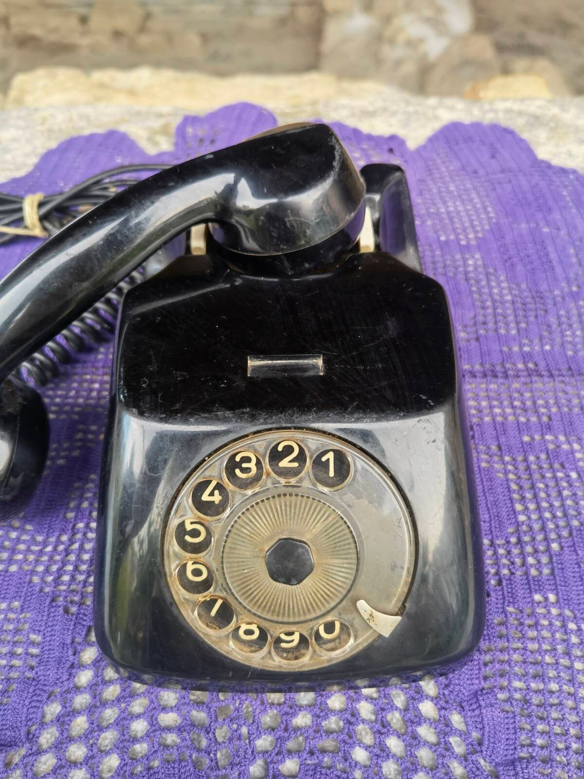 EI Nis Vintage Rotary Bakelite Phone, 1950's Black Bakelite Office Desk ...