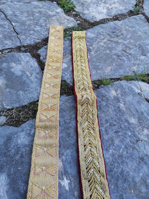 Hand embroidered with gold thread belts, Ottoman styl… - Gem