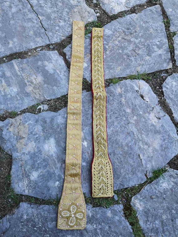 Hand embroidered with gold thread belts, Ottoman styl… - Gem