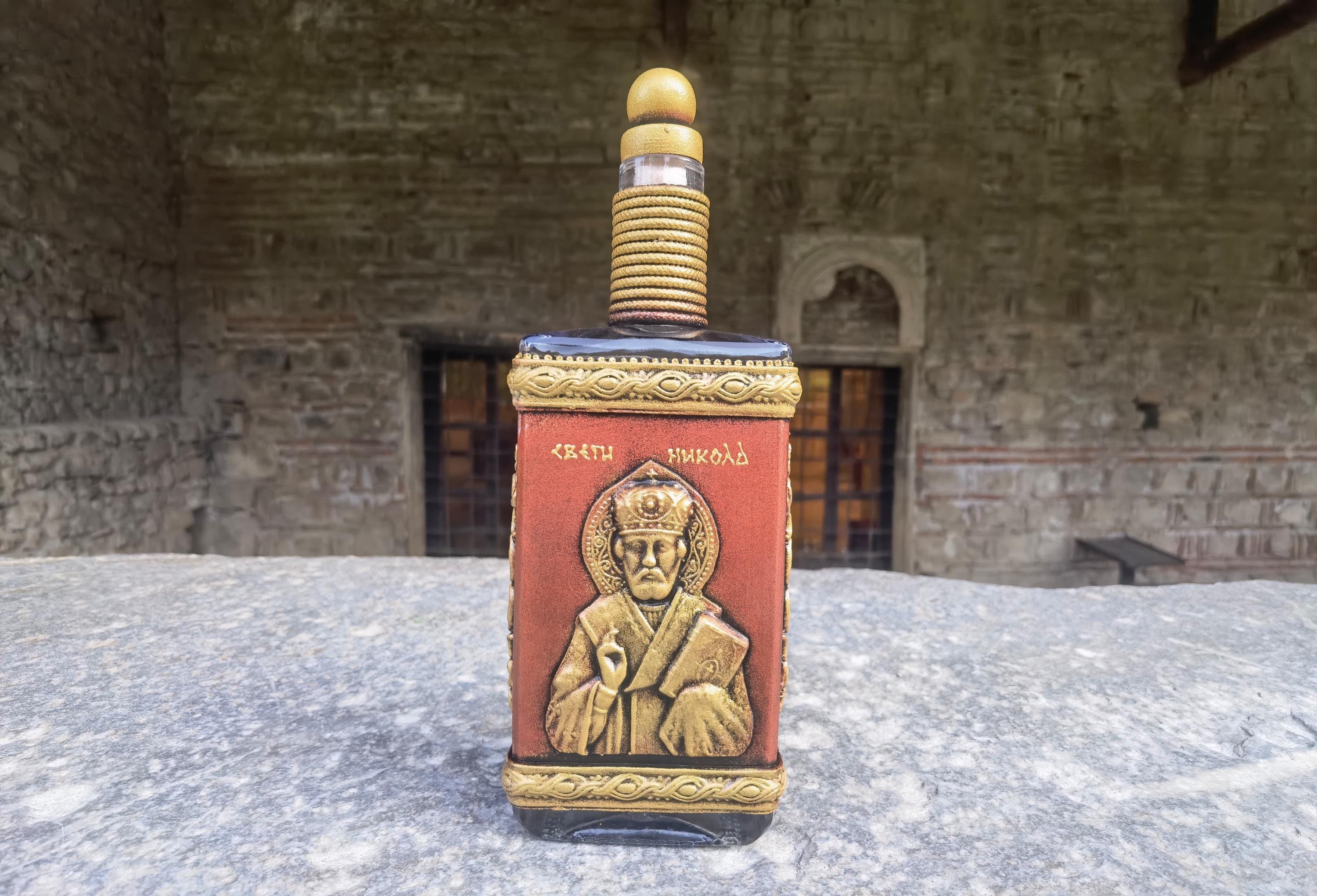 Saint Nicholas of Myra Handmade Gypsum Bottle, Christian Decorative ...