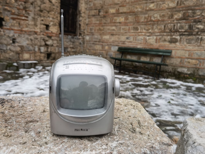 Premier Silver Mini Portable TV and Radio Receiver, Vintage 1990's ...