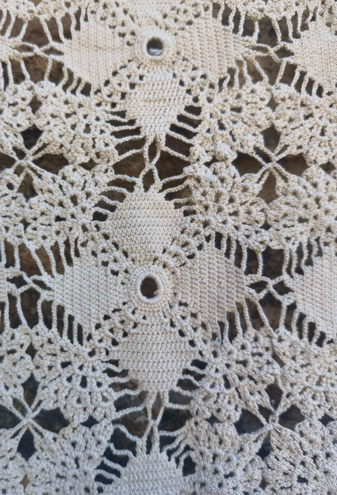 Hand Knitted Vintage Tablecloth, 1980's Crochet Tablecloth - Etsy