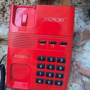 Digital Retro Red Telephone, Vintage Digital Wall Hanging Telephone ...