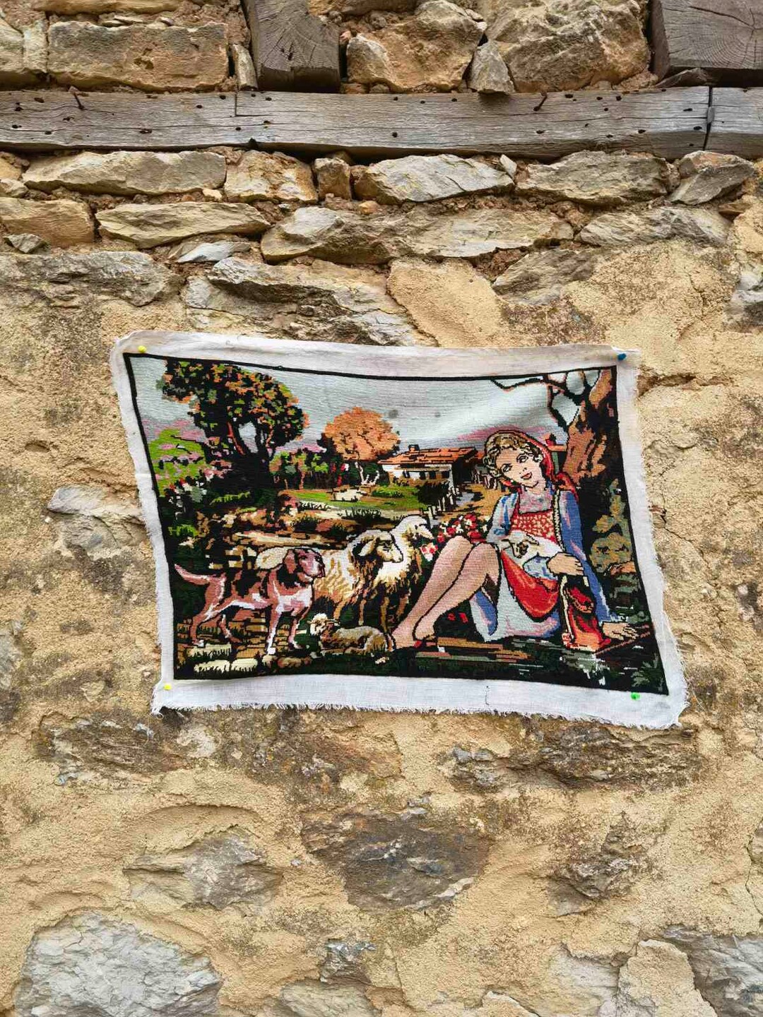 Finished Gobelin Needlepoint, Vintage Handmade Needlepoint Tapestry - Etsy
