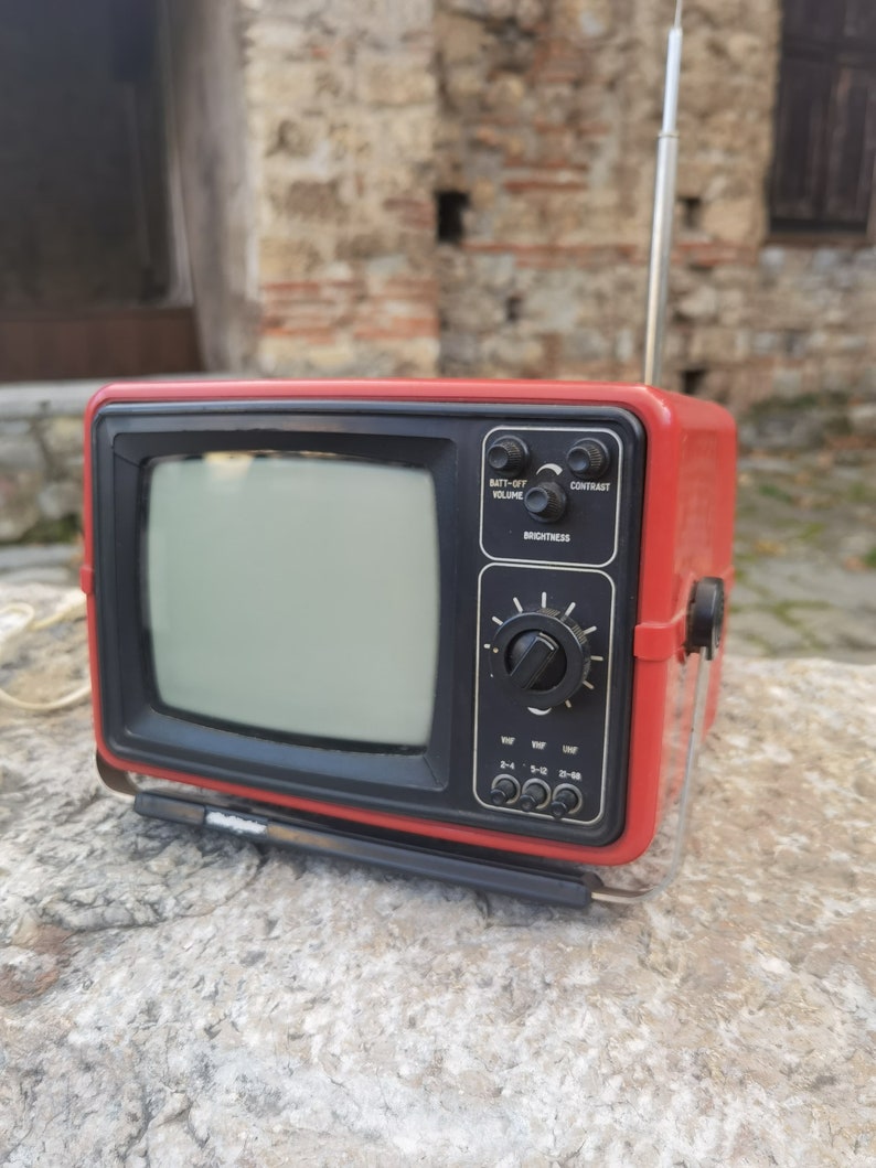 Euromatic 405 Red TV, Vintage CRT Monitor Television, Vintage 1970's ...