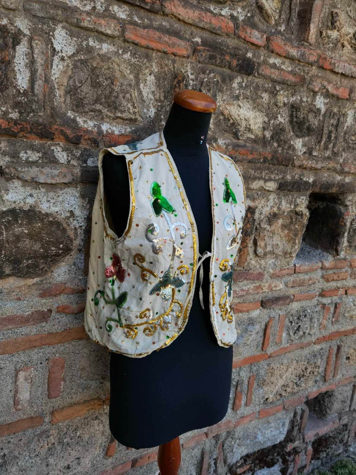 Hand Decorated, Hand Embroidered Cotton Vest, Vintage Handmade Vest - Etsy