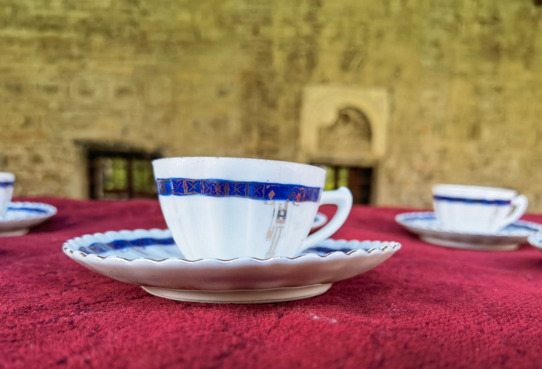 Vintage 1970's Fine Porcelain Coffee Set 6 Cups and 6 - Etsy