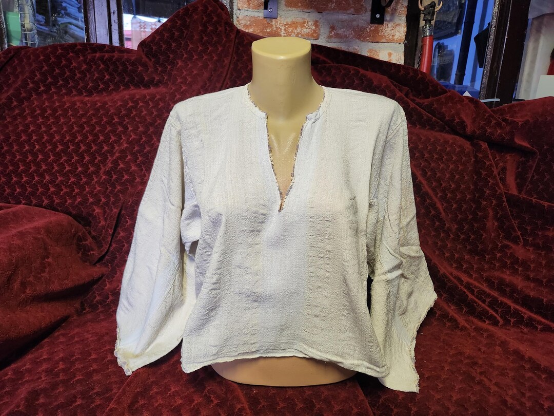 Women's Rustic Shirt, XIX Century Hand Woven Cotton Women's Shirt ...