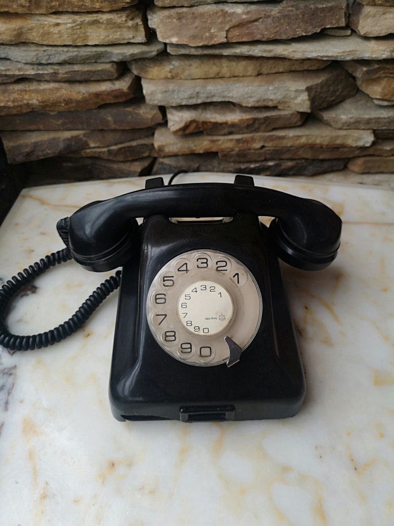 Vintage Black Rotary Phone Black Bakelite Phone Made by Iskra | Etsy