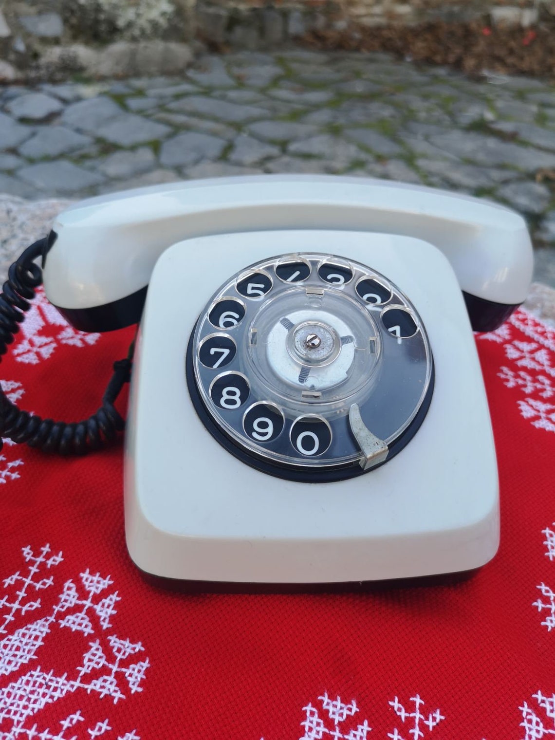 Vintage White Rotary Phone Vintage 1980' Desk Phone - Etsy