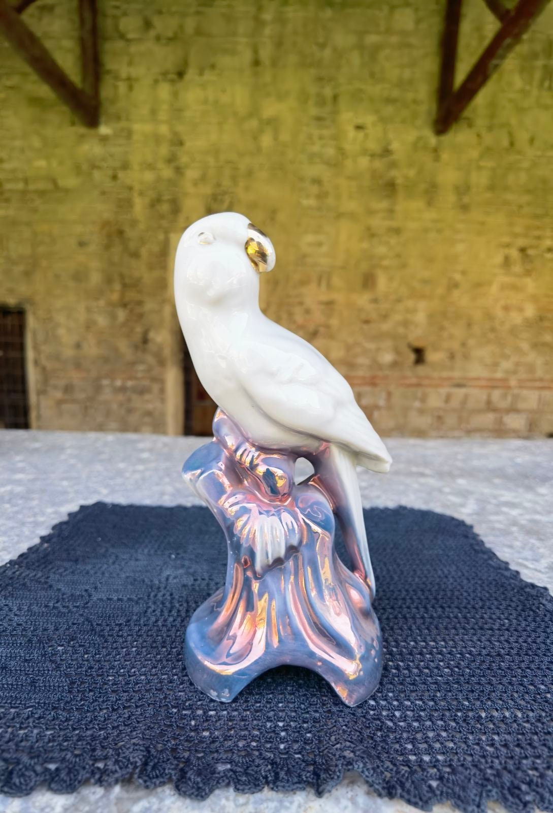 Porcelain Parrot Figurine, Vintage 1970's Porcelain Bird Figurine ...