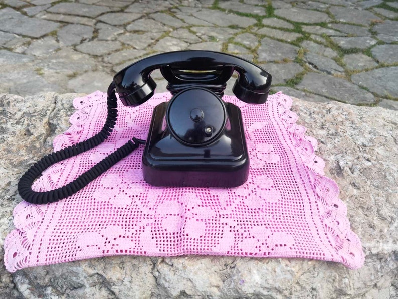 1940's Bakelite Telephone, Vintage Black Bakelite Rotary Phone in Mint ...