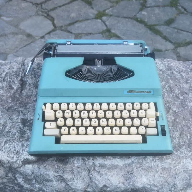 Blue Typewriter - Etsy