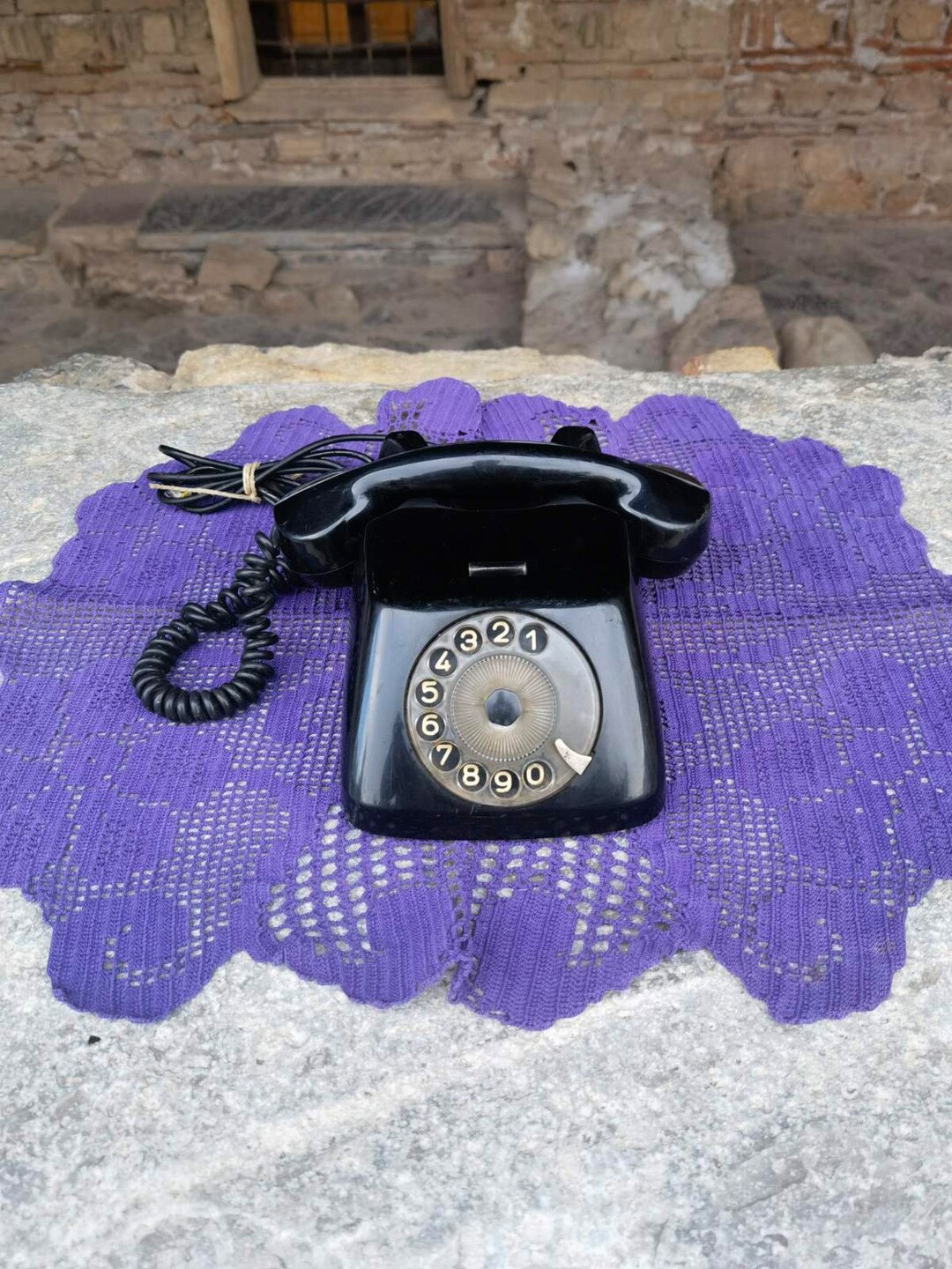 EI Nis Vintage Rotary Bakelite Phone, 1950's Black Bakelite Office Desk ...