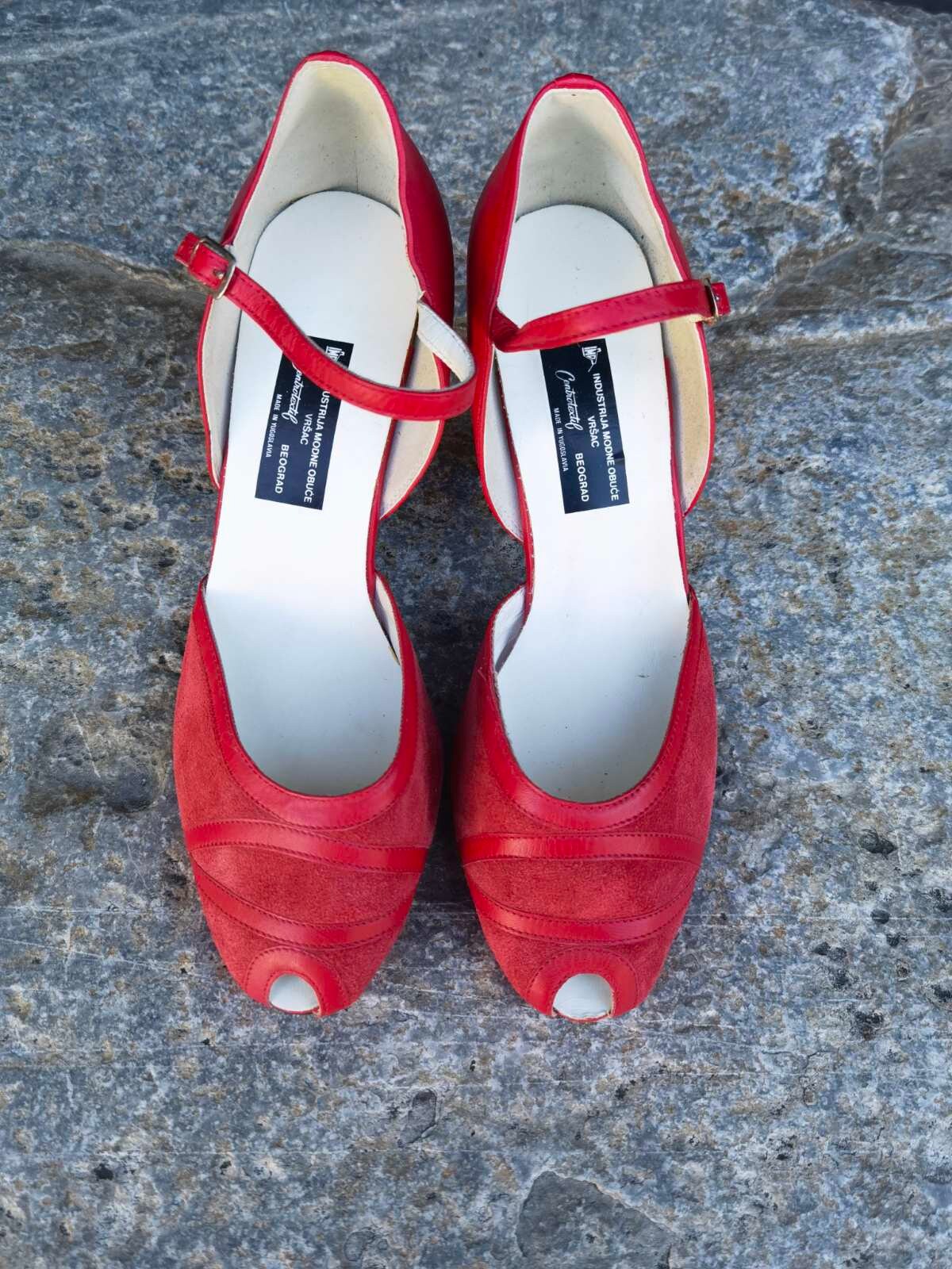 Women's Red Leather Shoes, Vintage Red Shoes - Etsy