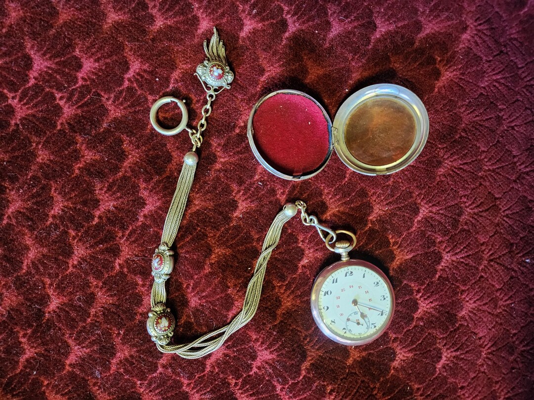 Antique Silver Pocket Watch, Mechanic Late XIX Century German 15 Ruby ...
