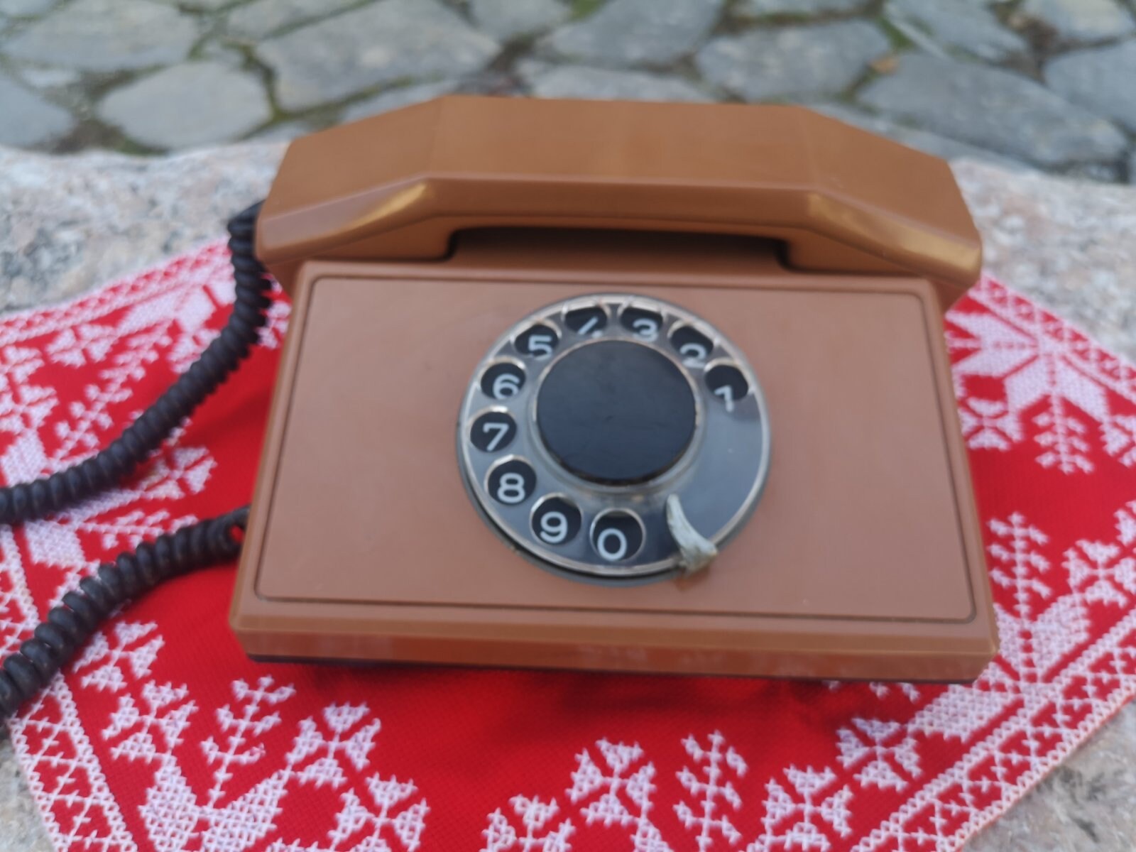 Vintage Rotary Phone, Vintage Brown Desk Phone From the 1990's - Etsy