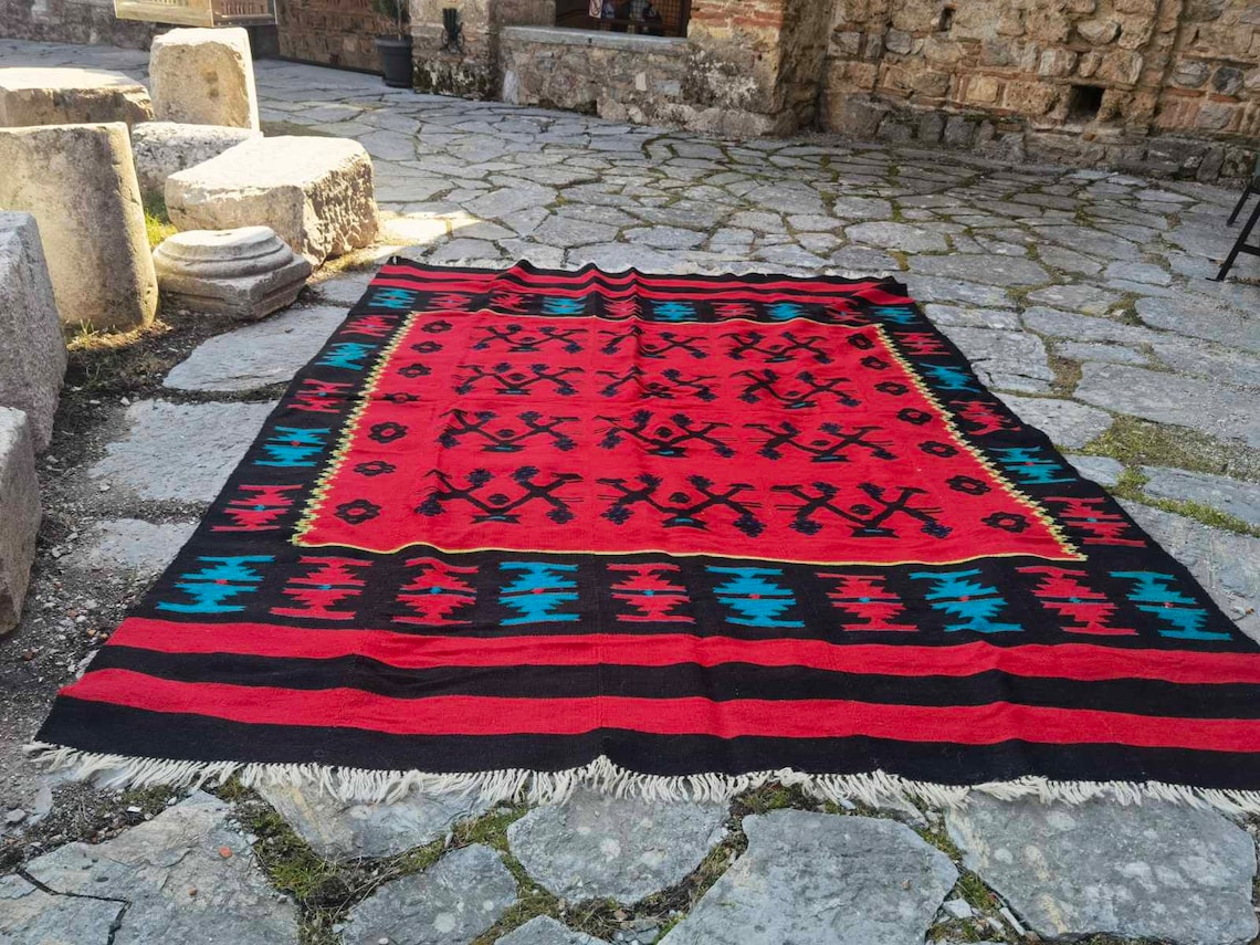 Traditional Balkan Rug Macedonian Rug Vintage Traditional - Etsy