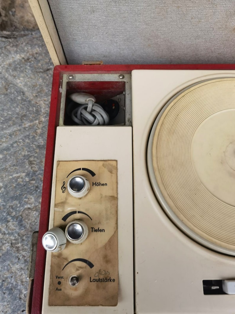 Vintage Record Player Solo Retro Red Record Player Made in - Etsy