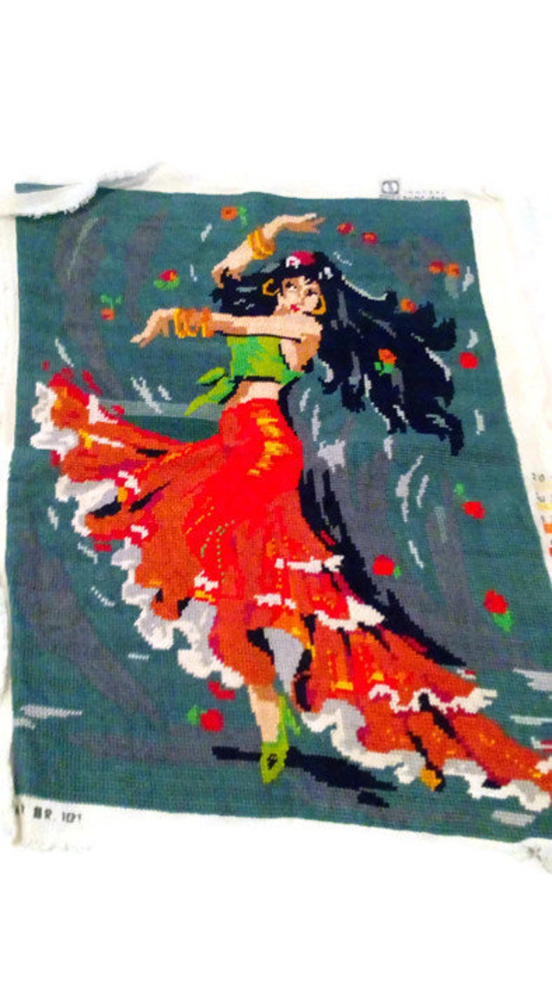 Handmade Gobelin Needlepoint/ Spanish Dancing Girl/ Wall - Etsy