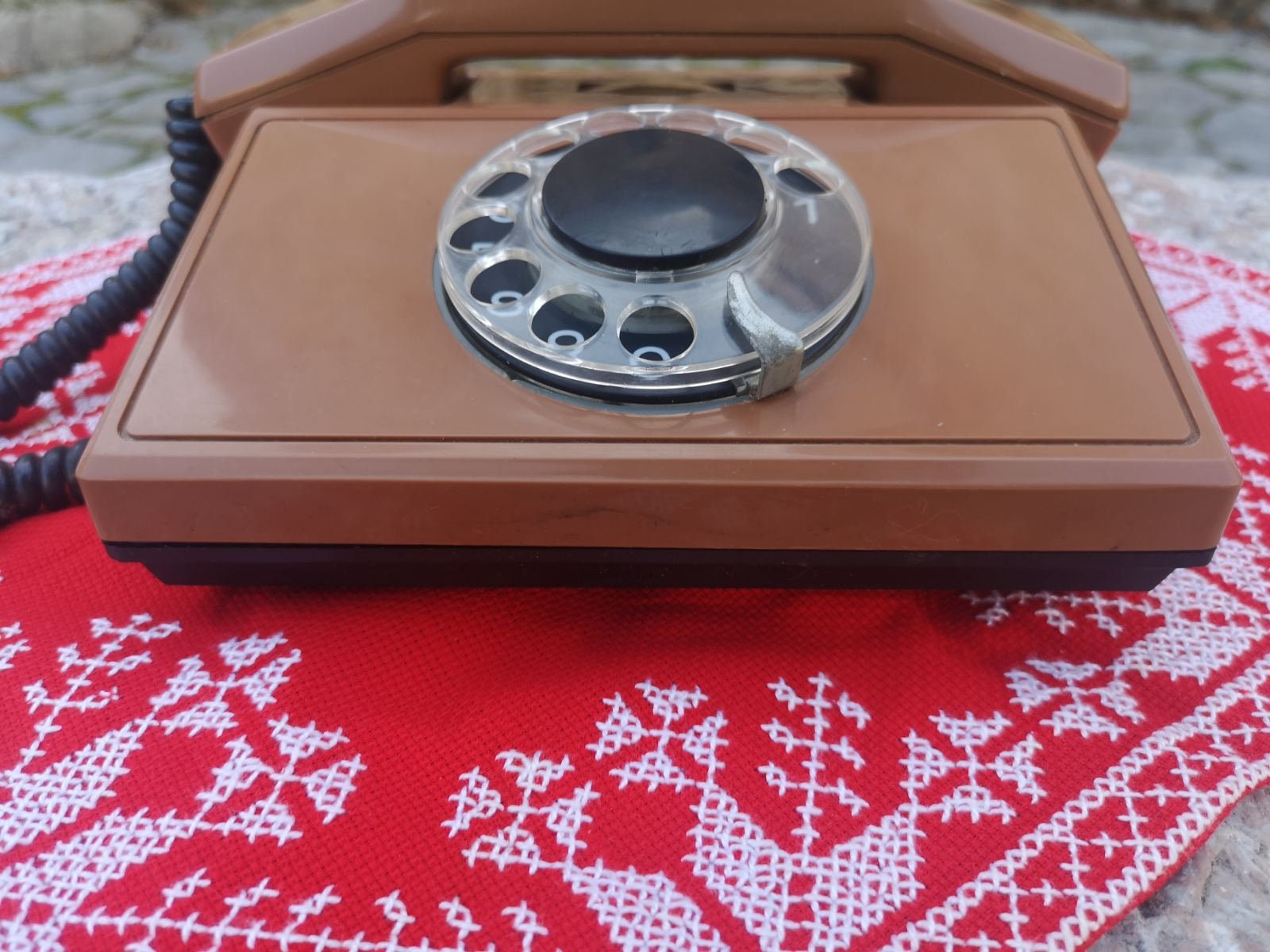 Vintage Rotary Phone, Vintage Brown Desk Phone From the 1990's - Etsy