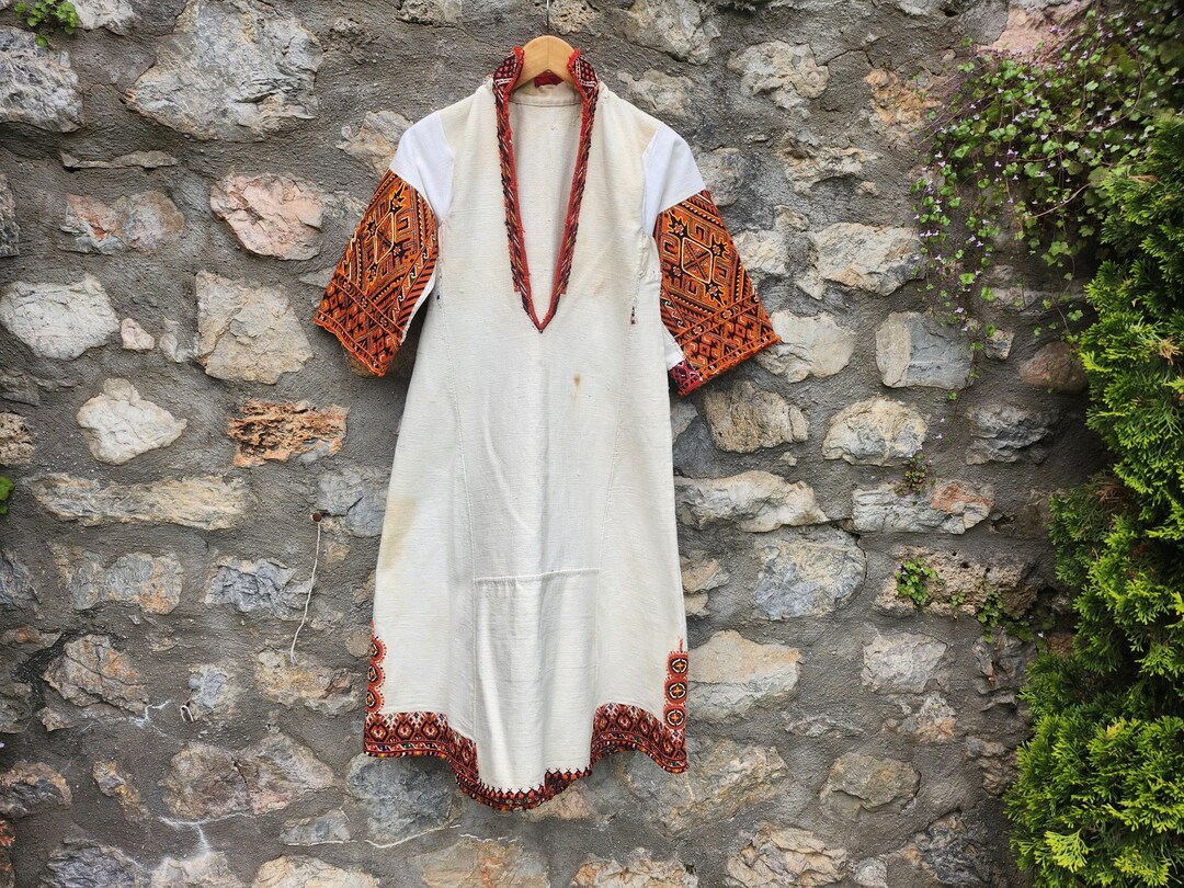 Antique Folklore Woman's Dress, Ethnic Primitive Dress Part of Woman's ...