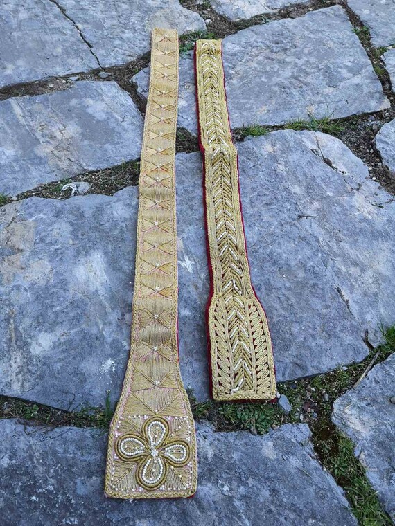 Hand embroidered with gold thread belts, Ottoman styl… - Gem