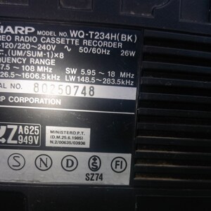 Sharp WQ- T234H Stereo Radio Cassette Recorder, Vintage Sharp Cassette Player - Etsy