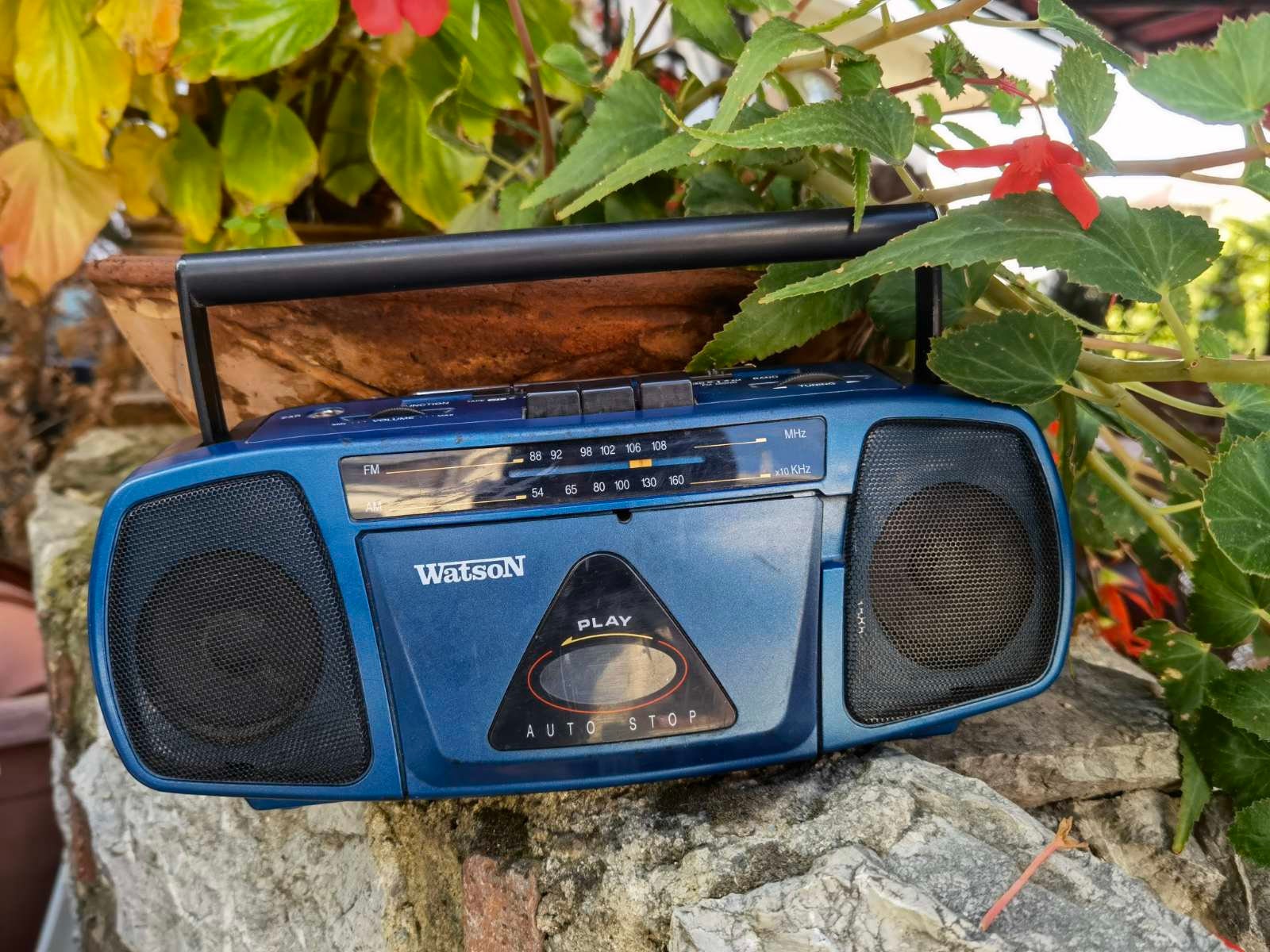 Portable Blue Cassette Player, Vintage Watson Portable Cassette Player ...