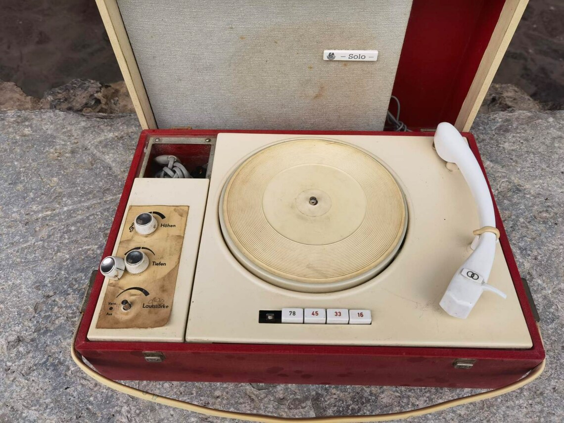 Vintage Record Player Solo Retro Red Record Player Made in - Etsy Australia