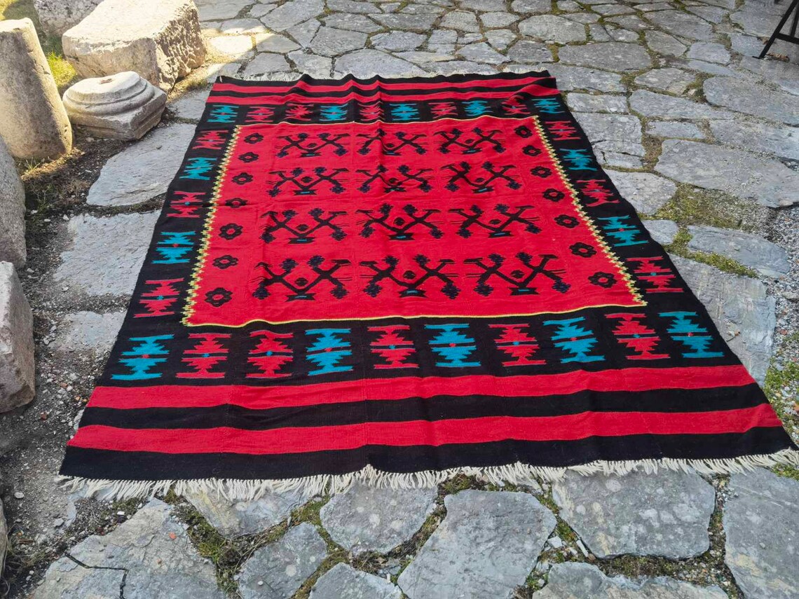 Traditional Balkan Rug Macedonian Rug Vintage Traditional - Etsy