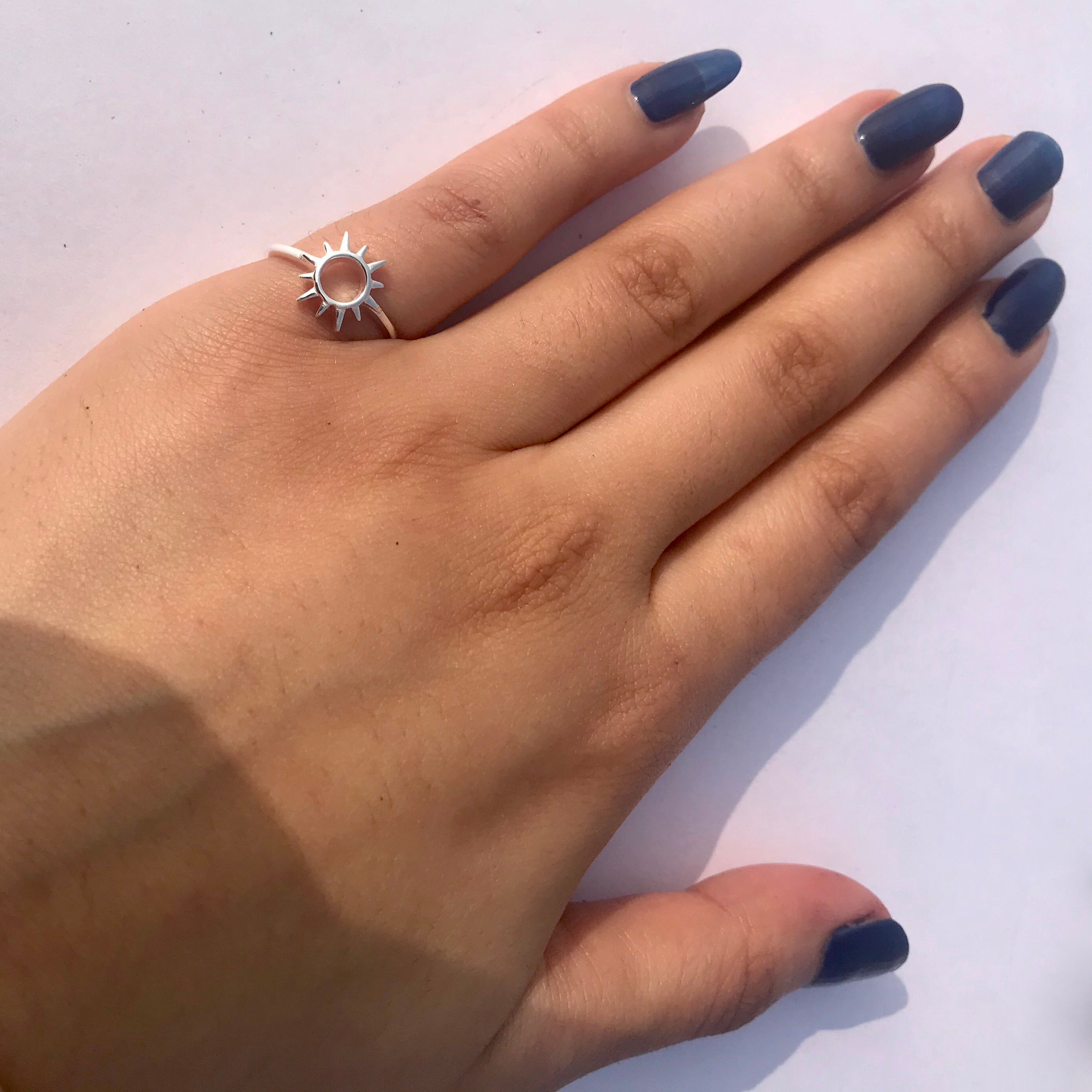 925 Sterling Silver Shining Sun Ring Handcrafted Sun Ring | Etsy