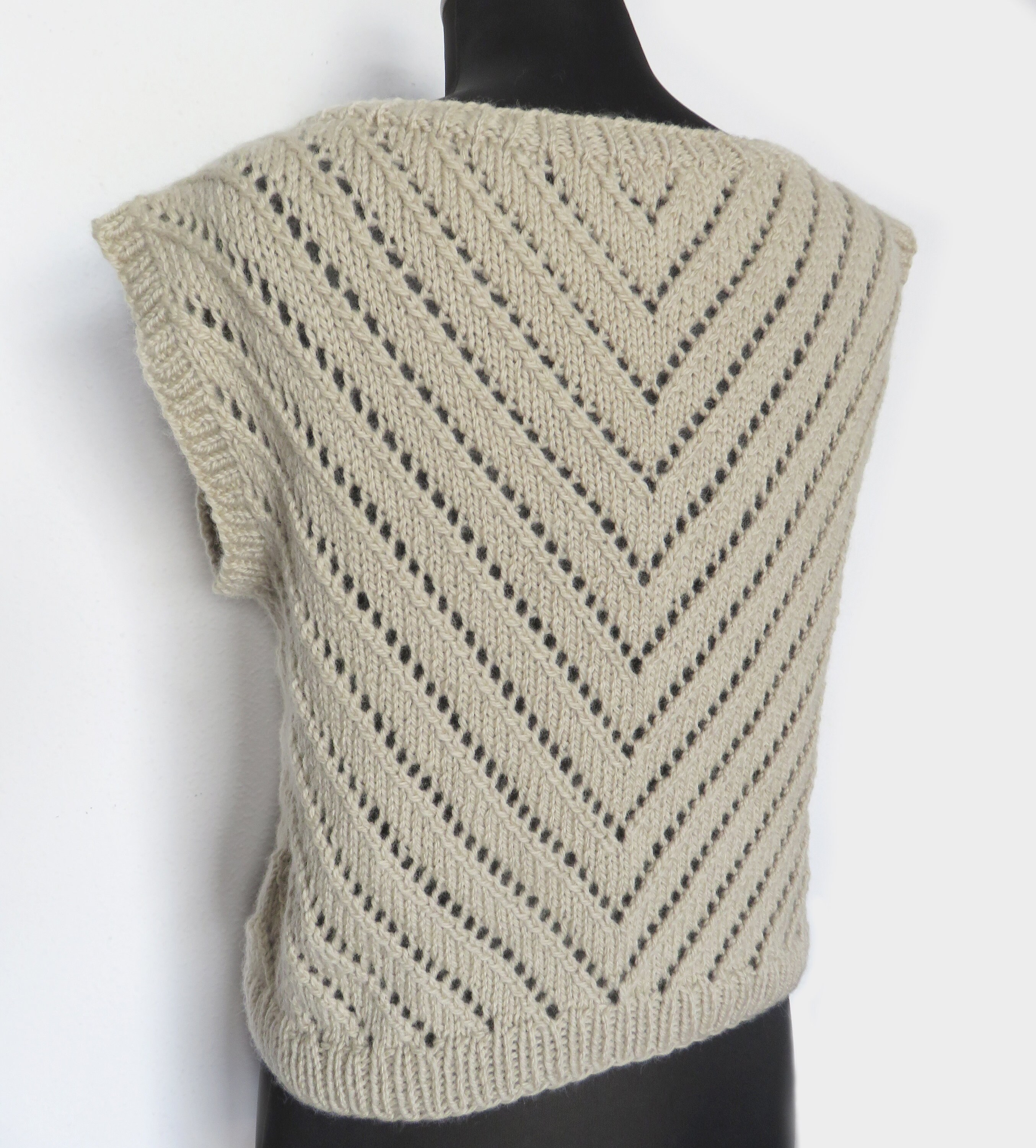 Knitting Pattern (PDF File) //hand Knit Slipover With V-neck // Knitted ...