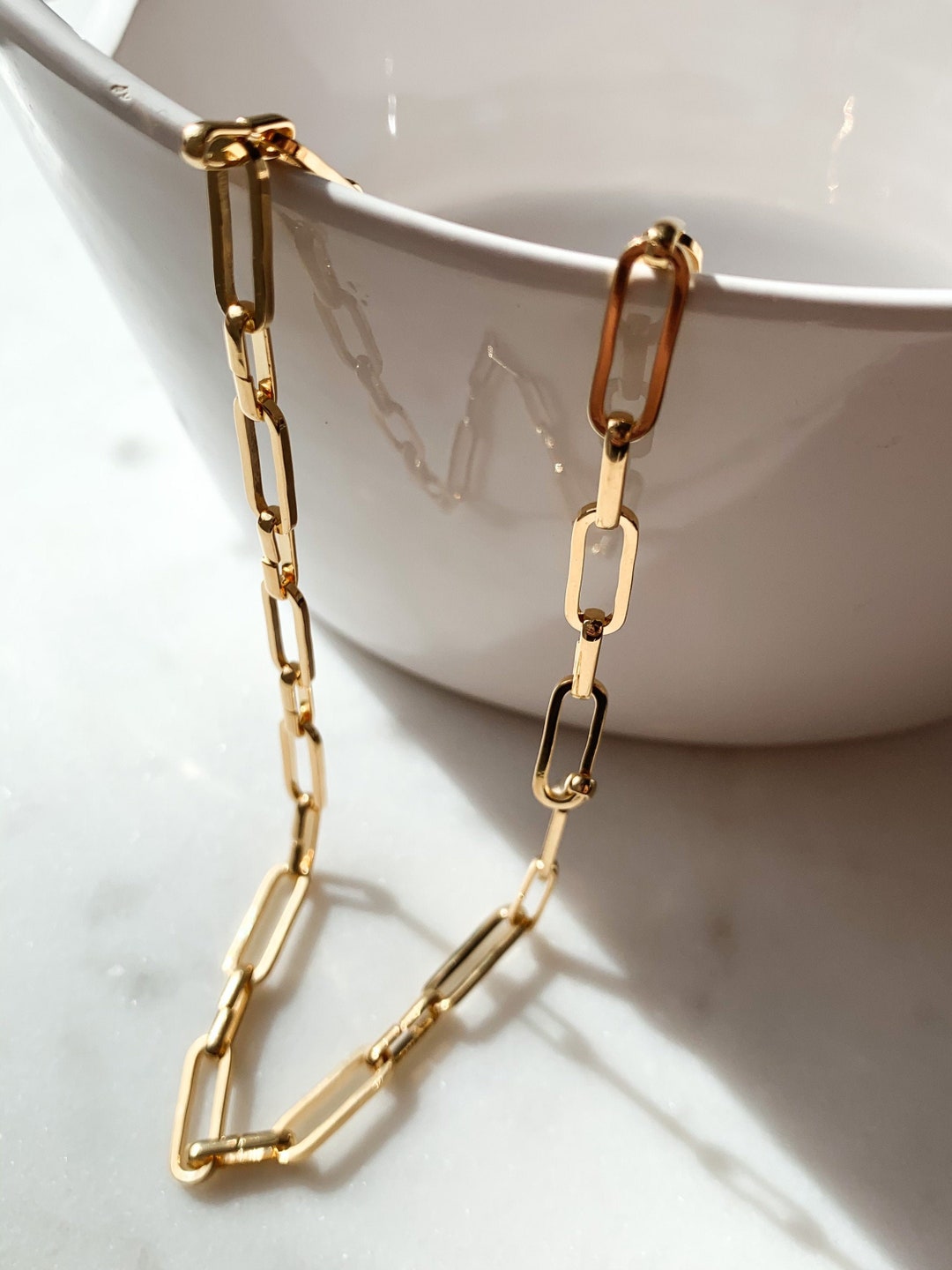 18kt Gold Filled Paper Clip Necklacegold Filled Paper Clip - Etsy