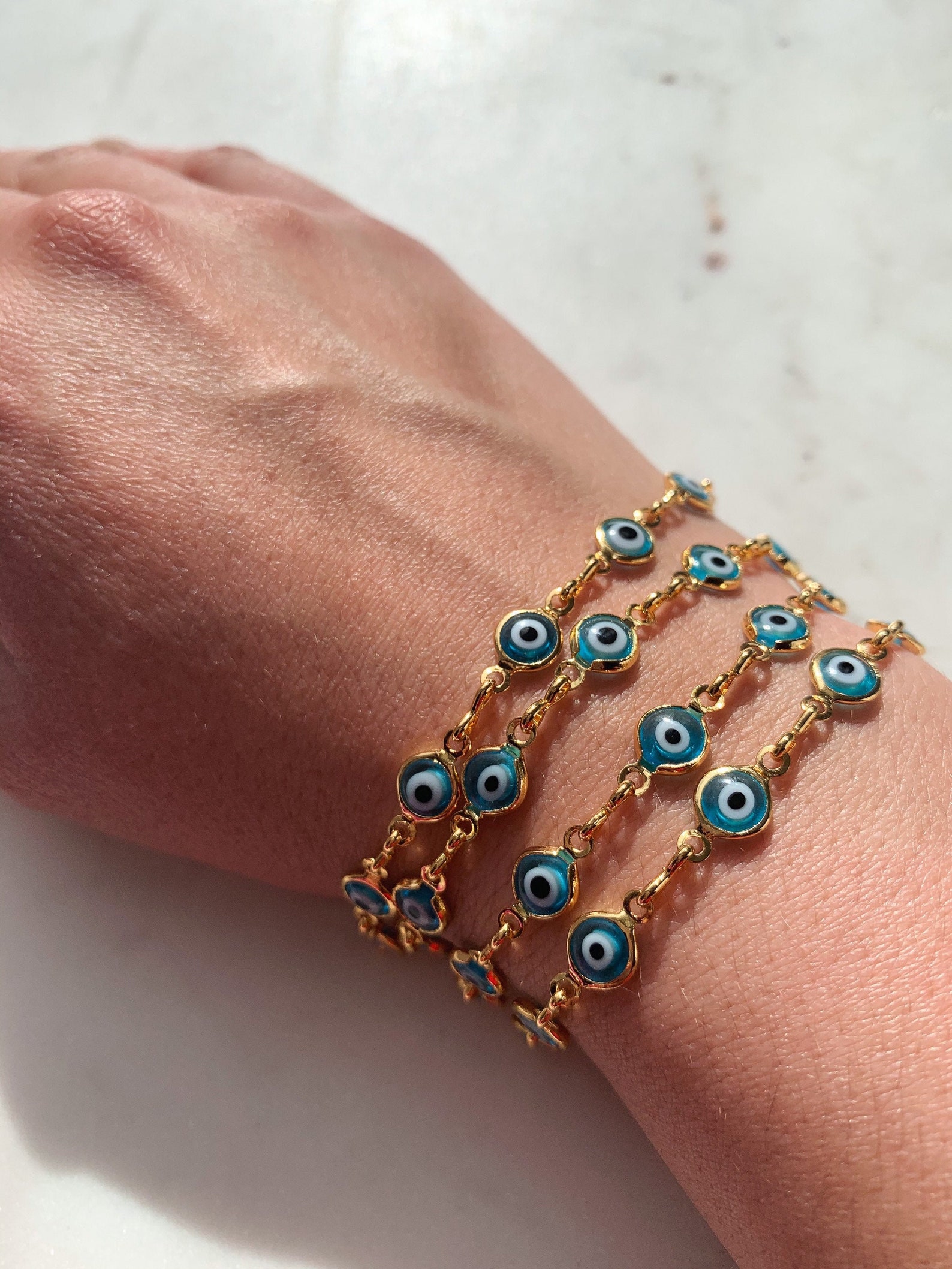 Greek Evil Eye Bracelet Dainty Evil Eye Braceletevil Eye | Etsy