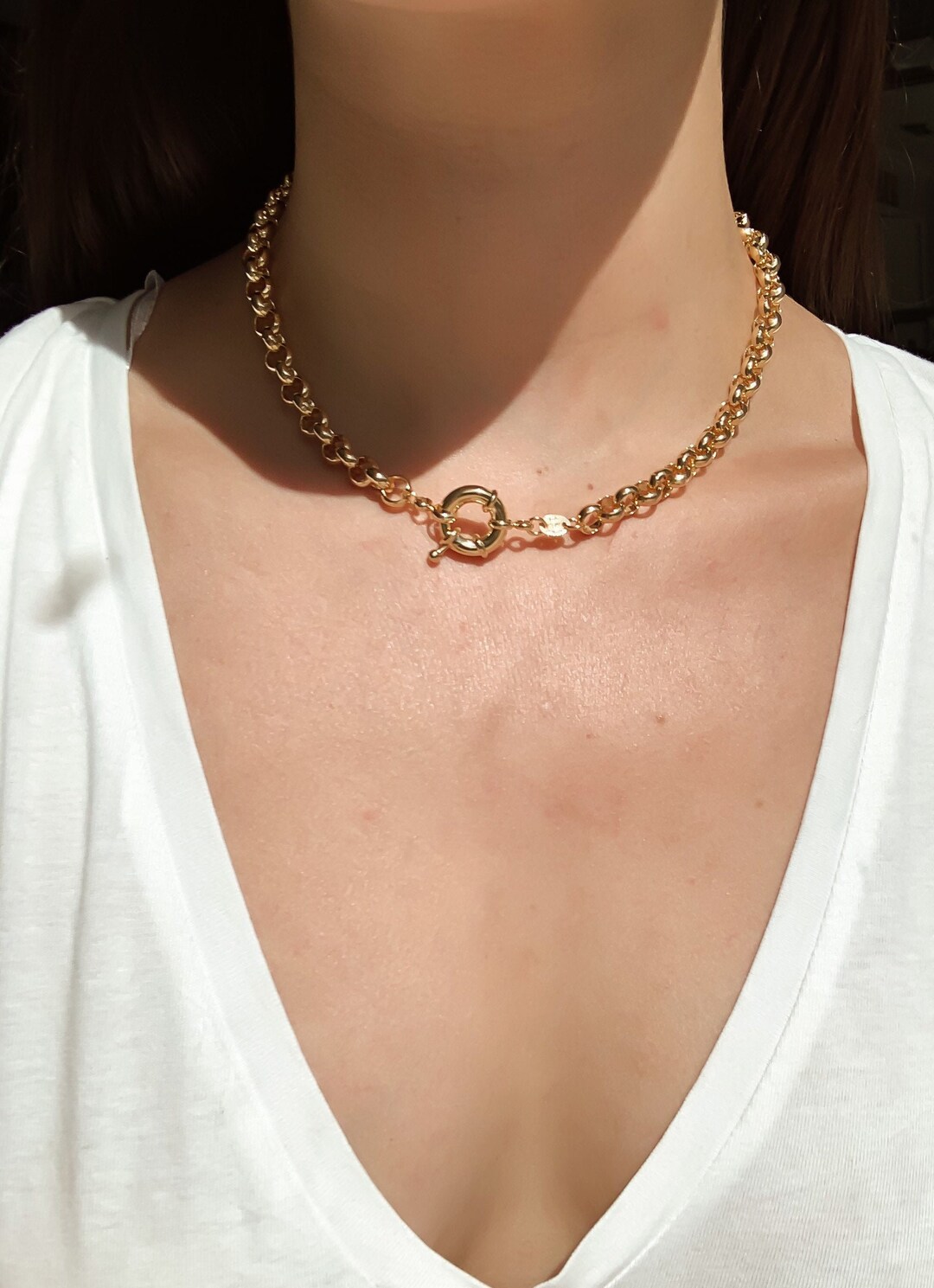 7mm Rolo Chainthick Rolo Chainchunky Rolo Chainwomen's - Etsy