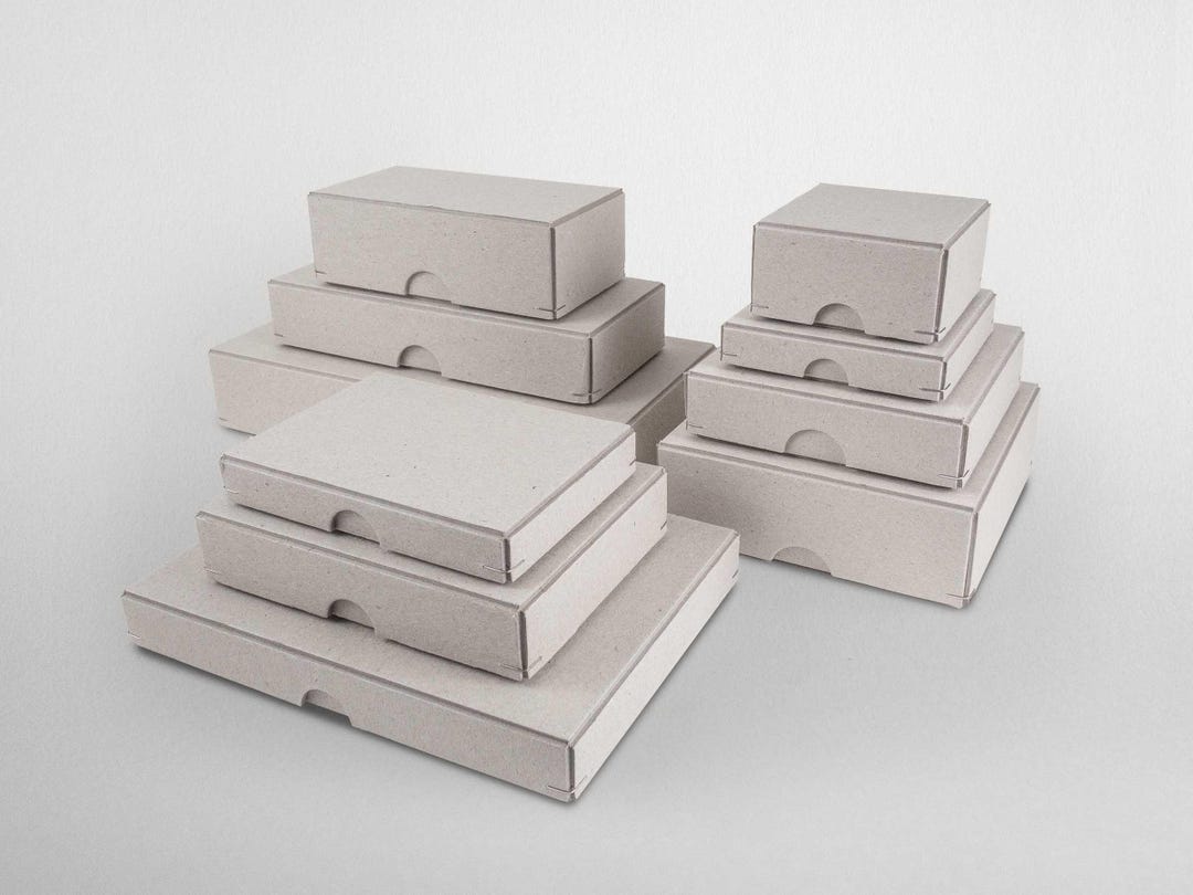 Grey Cardboard BOXES | Various Sizes | Box With Slip Lid | Gift ...