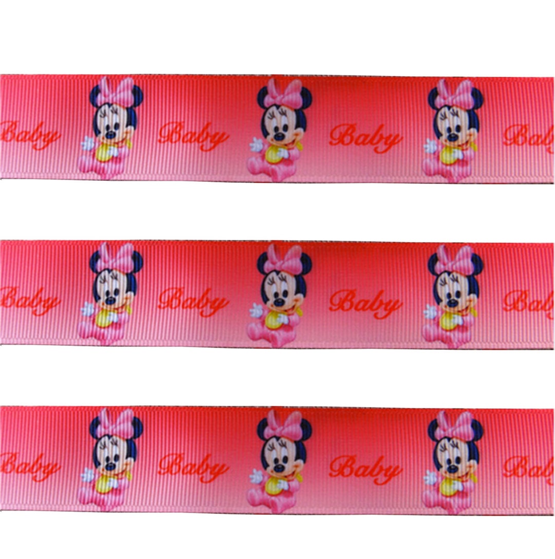 2m X 22mm Disneys Baby Minnie Mouse Grosgrain Ribbon for Cakes, Gift ...