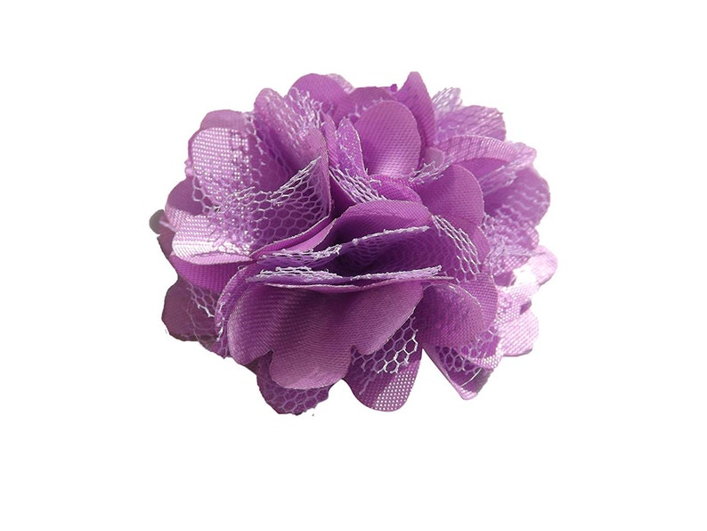 3 X Coloured Chiffon Satin Ruffle Ribbon Flowers Wedding - Etsy UK