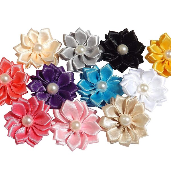 Satin Ribbon Flowers - Etsy