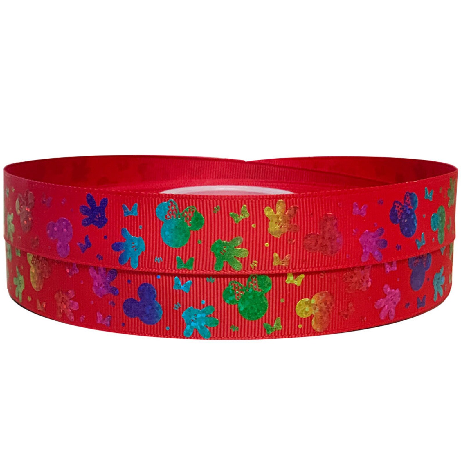 Disneys Red & Multi Color Minnie Mouse 2m grosgrain Ribbon for | Etsy