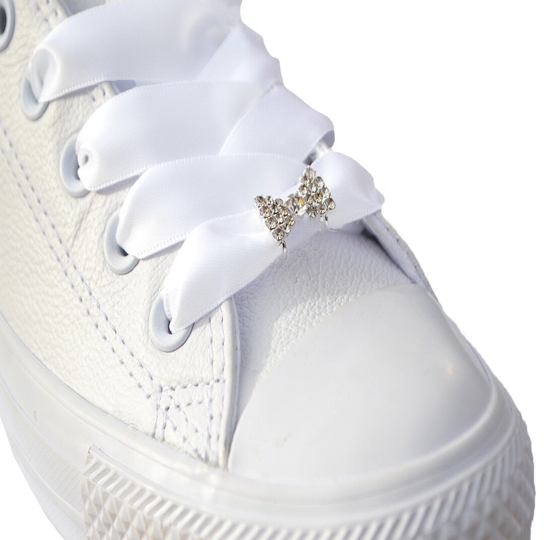 Cute Silver Crystal Bow Charm Shoe Trainer Charm Shoe Lace - Etsy
