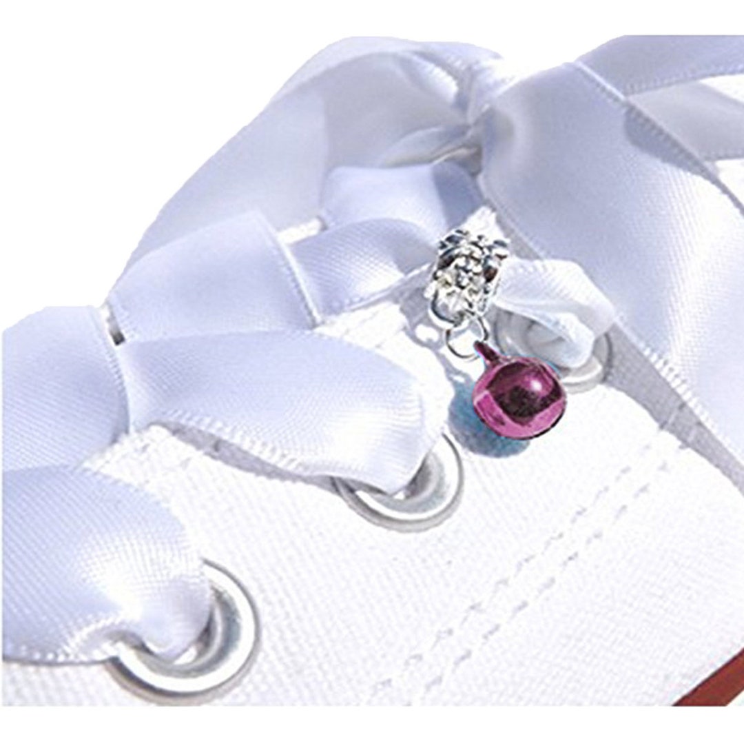 Light Pink and Silver Bell Dangle Shoe Trainer Charm for Birthdays ...
