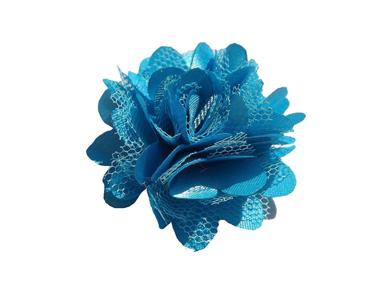 3 X Coloured Chiffon Satin Ruffle Ribbon Flowers Wedding - Etsy UK