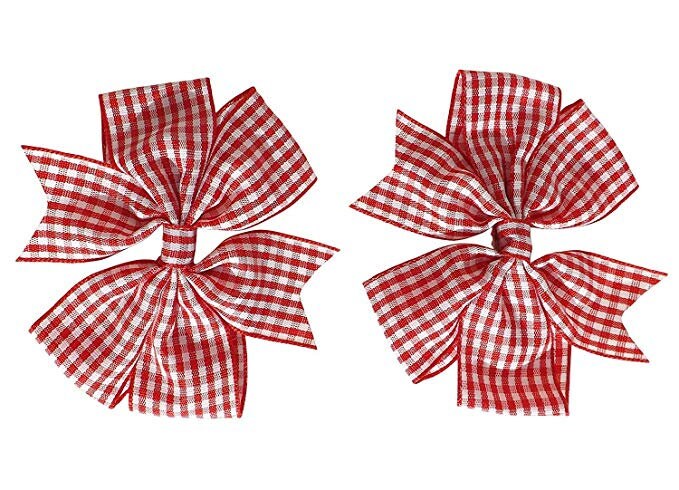 Red Gingham Check School Hair Bows Clips for Back to School BTS Summer ...