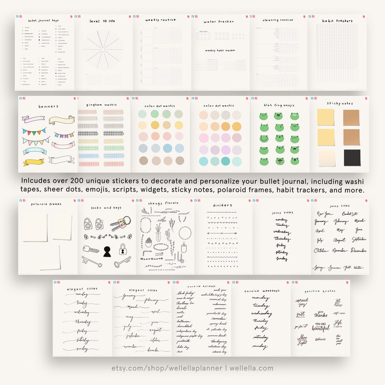 Realistic Digital Bullet Journal Undated Digital Journal - Etsy